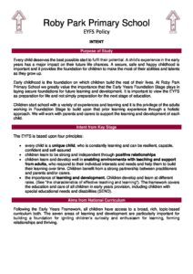EYFS Policy - Roby Park Primary