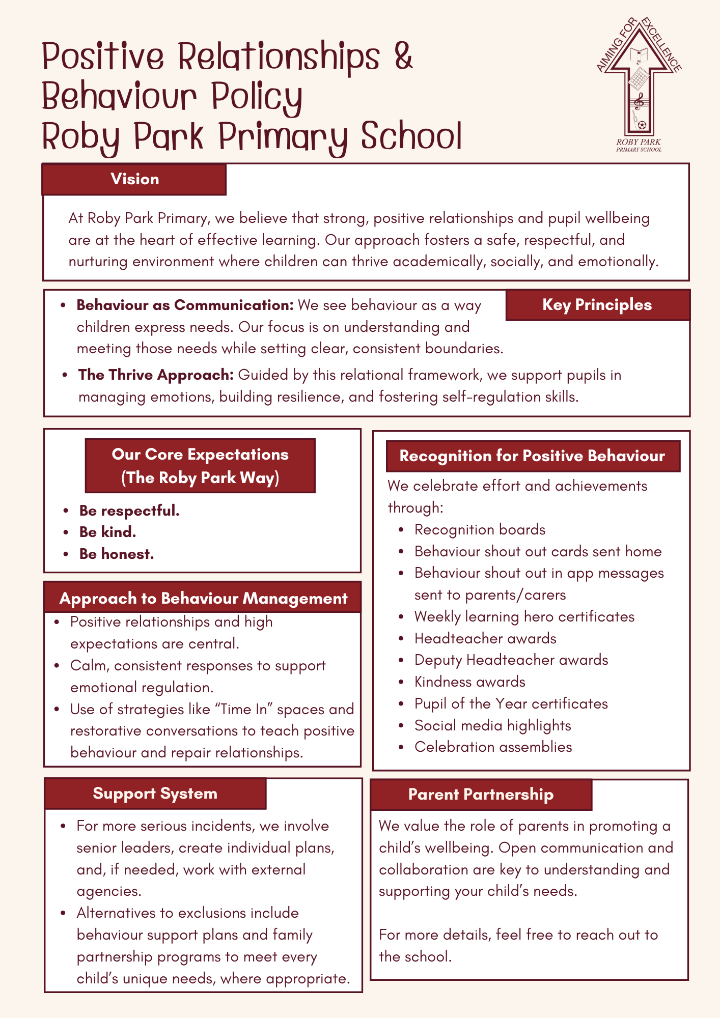 Positive Relationships - Roby Park Primary